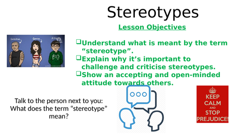 PSHE Stereotypes / Prejudice | Teaching Resources
