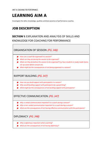 BTEC Level 3 In Sport - Unit 8 Complete Package | Teaching Resources