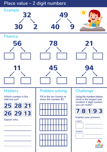 Place value - 2 digit numbers - key stage 2 | Teaching Resources