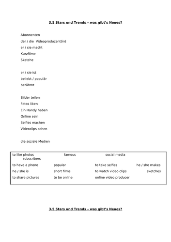 Echt 1 Einheit 3 Die Freizeit | Teaching Resources