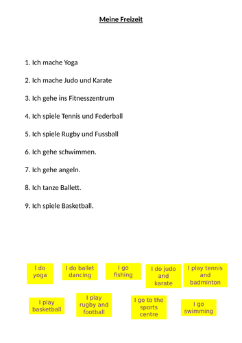 Echt 1 Einheit 3 Die Freizeit | Teaching Resources