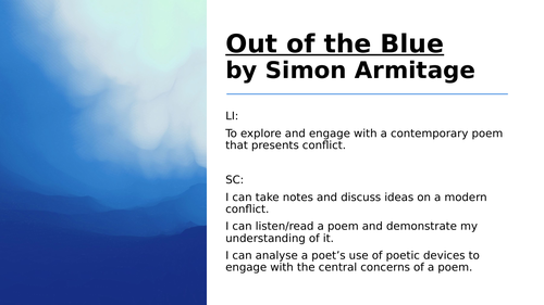 Out of the Blue: poem | Teaching Resources