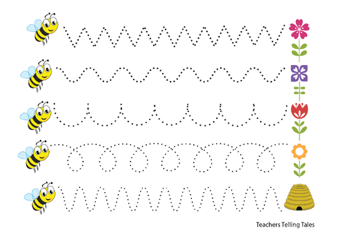 Bee Patterns Trace and Cut | Teaching Resources