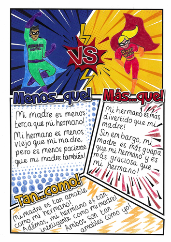 Year 7 Spanish Comparatives Superhero Poster | Teaching Resources