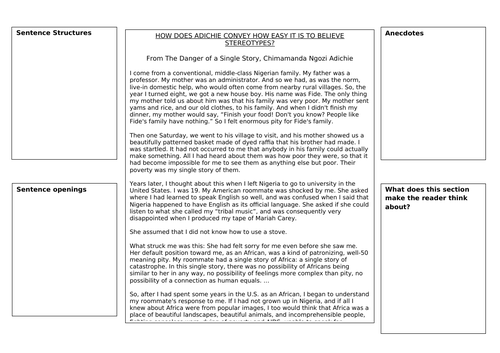 IGCSE Edexcel English Language Anthology SOW | Teaching Resources