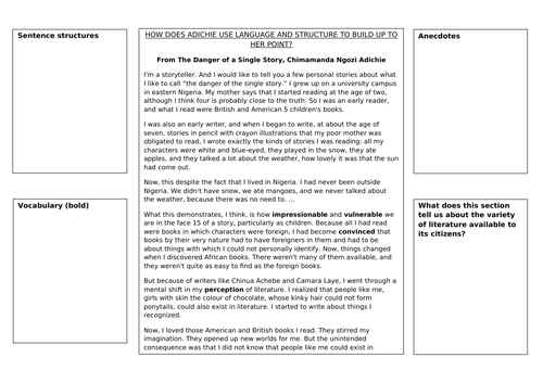 IGCSE Edexcel English Language Anthology SOW | Teaching Resources