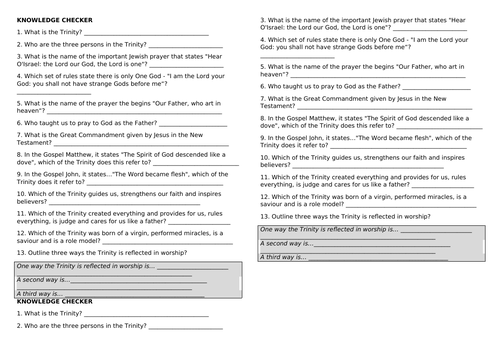 GCSE RS The Development of the Trinity | Teaching Resources