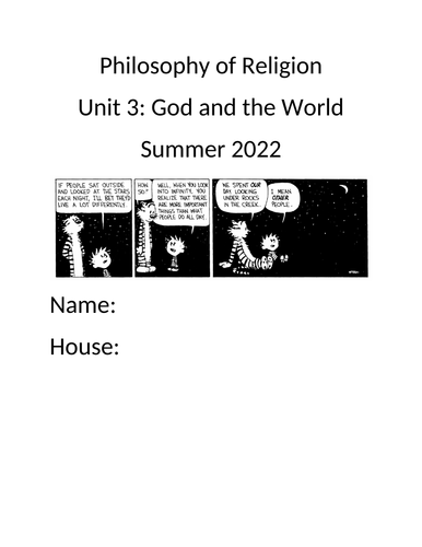 OCR Religious Studies Unit 3: God and the world powerpoint and student ...