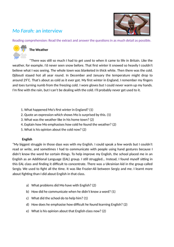 Y7-Y9 Textual Analysis (passages, questions and answers) | Teaching ...