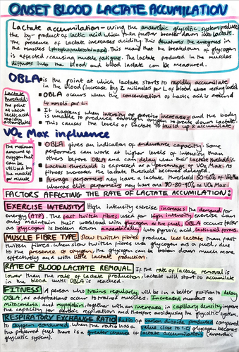 Onset Blood Lactate Accumulation (OBLA) | Teaching Resources