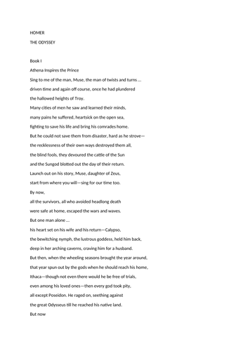 Homer Odyssey - Greek Myths - Write Your Own Greek Myth | Teaching ...