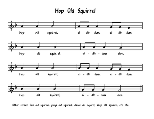 Hop Old Squirrel - Boomwhacker Video and Sheet Music | Teaching Resources