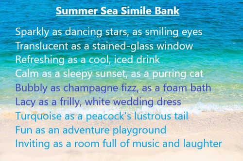 Summer Sea Words & Similes - 2 sheets | Teaching Resources