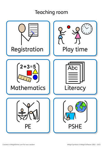 Visual timetable widgets symbols | Teaching Resources