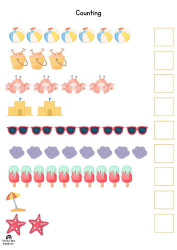 Beach Themed Number Pack Numbers 1 to 10 | Teaching Resources
