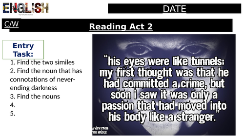 A View from the Bridge Scheme of Work unit KS3 | Teaching Resources