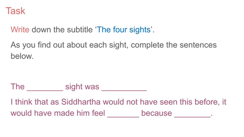 Buddhism 4 Sights of Siddhartha Gautama / Buddha | Teaching Resources