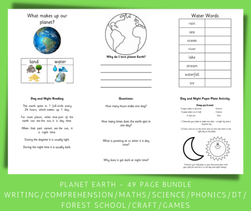 EYFS/KS1 Planet Earth/Weather/Nature resource bundle - 49 Pages of ...