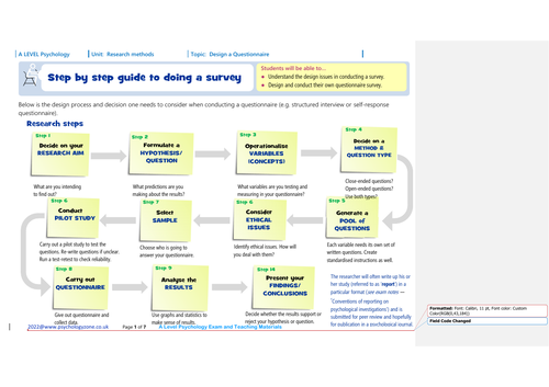 AQA A Level Psychology: Design of Questionnaires | Teaching Resources
