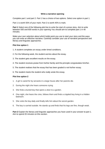 OCR A Level Lang/Lit English Narrative Writing and Prose Fiction: 5 ...