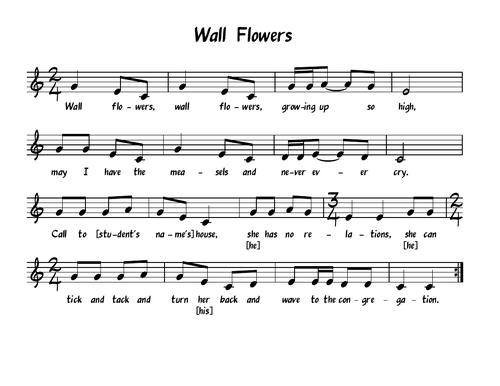 Wall Flowers - Boomwhacker Video and Sheet Music | Teaching Resources