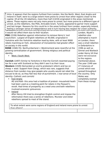 Tudor Rebellions Essay Plans Thematic | Teaching Resources
