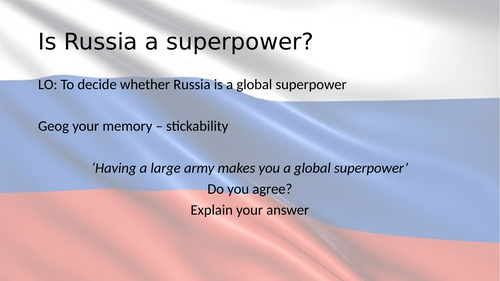 Is Russia a Superpower? KS3 Geography | Teaching Resources