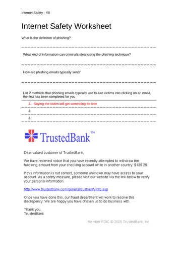 Internet Safety - Powerpoint & Worksheet | Teaching Resources