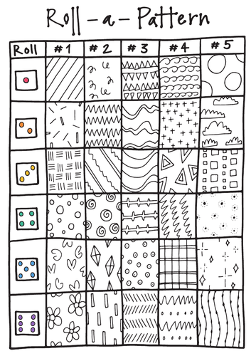 Roll-A-Pattern | Art Worksheet | Pattern Inspiration | Teaching Resources