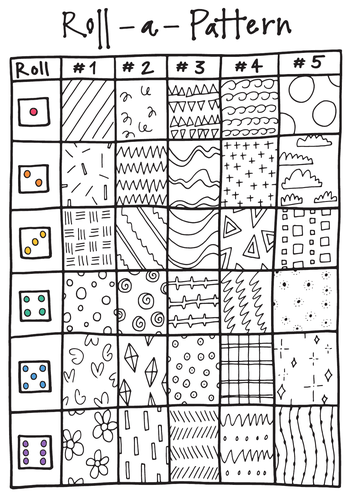 Roll-A-Pattern | Art Worksheet | Pattern Inspiration | Teaching Resources