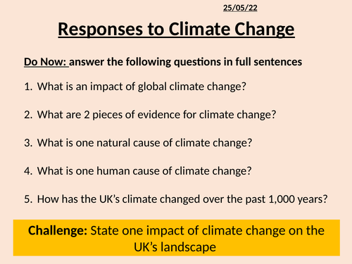 Climate Change Responses & 12 Mark Practise (Edexcel) - Geography ...
