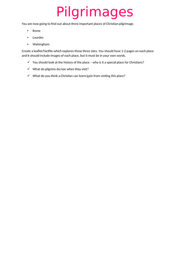 Catholic Pilgrimage | Teaching Resources