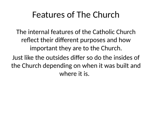 Catholic Church Features | Teaching Resources