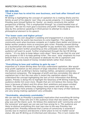 Inspector calls grade 9 quote analysis | Teaching Resources Inspector calls grade 9 quote analysis | Teaching Resources