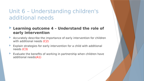 NCFE CACHE L3 Childcare and Education Unit 6 Additional Needs ...