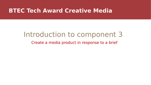 BTEC Level 2 Creative Media Production Component 3 (Exam) | Teaching ...