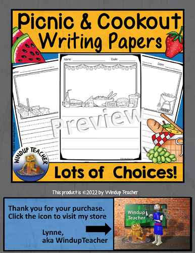 Cookout and Picnic Writing Papers | Teaching Resources