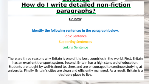 AQA Paper 2 -English Language: How to Write Non-Fiction Paragraphs ...