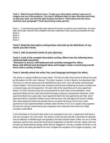 IGCSE English Language Descriptive and Narrative Writing Scheme of Work ...