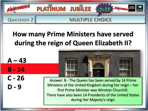 Queen Elizabeth II Jubilee Quiz | Teaching Resources
