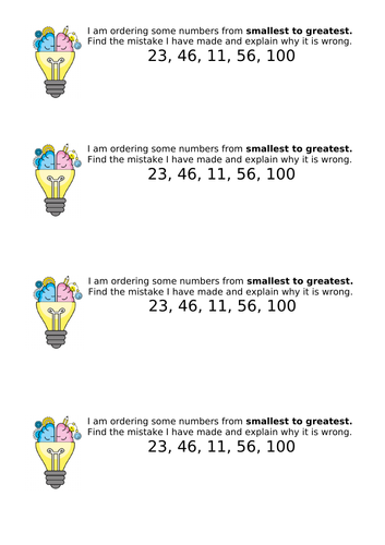 Ordering Numbers reasoning/problem solving | Teaching Resources Ordering Numbers reasoning/problem solving | Teaching Resources
