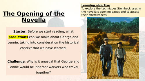 The opening of Of Mice and Men. | Teaching Resources
