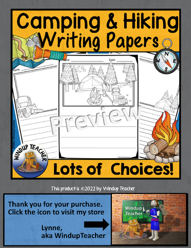 Summer Camp Writing Papers | Teaching Resources