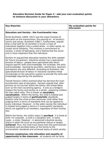 CIE Sociology Education Revision Guide Cambridge Syllabus. | Teaching ...