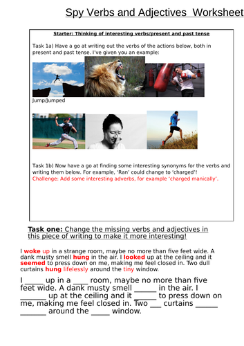 Spy fiction worksheet (3 pages) | Teaching Resources