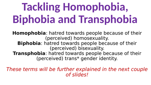 Tackling Homophobia & Transphobia in Schools | Teaching Resources