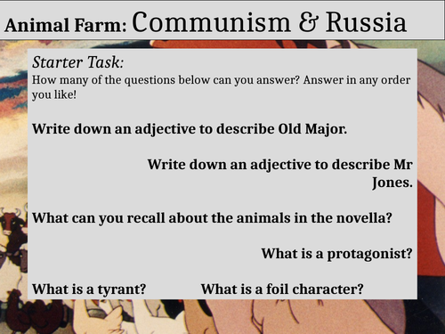 Full Animal Farm Reading Scheme of Work- 17 lessons and resources ...