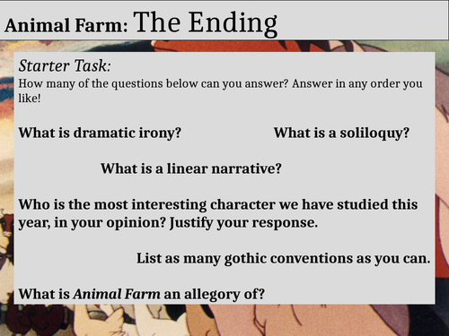 Full Animal Farm Reading Scheme of Work- 17 lessons and resources ...