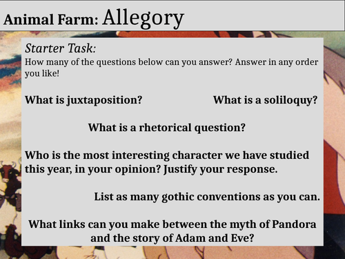 Full Animal Farm Reading Scheme of Work- 17 lessons and resources ...