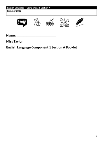 Eduqas Language Component 1 Section A walk through and bundle ...